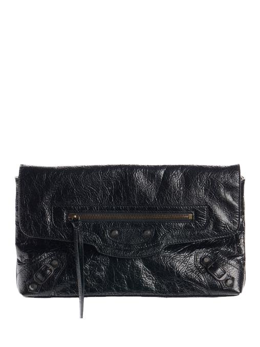 BALENCIAGA Balenciaga Le City Clutch in Crinkled Lambskin